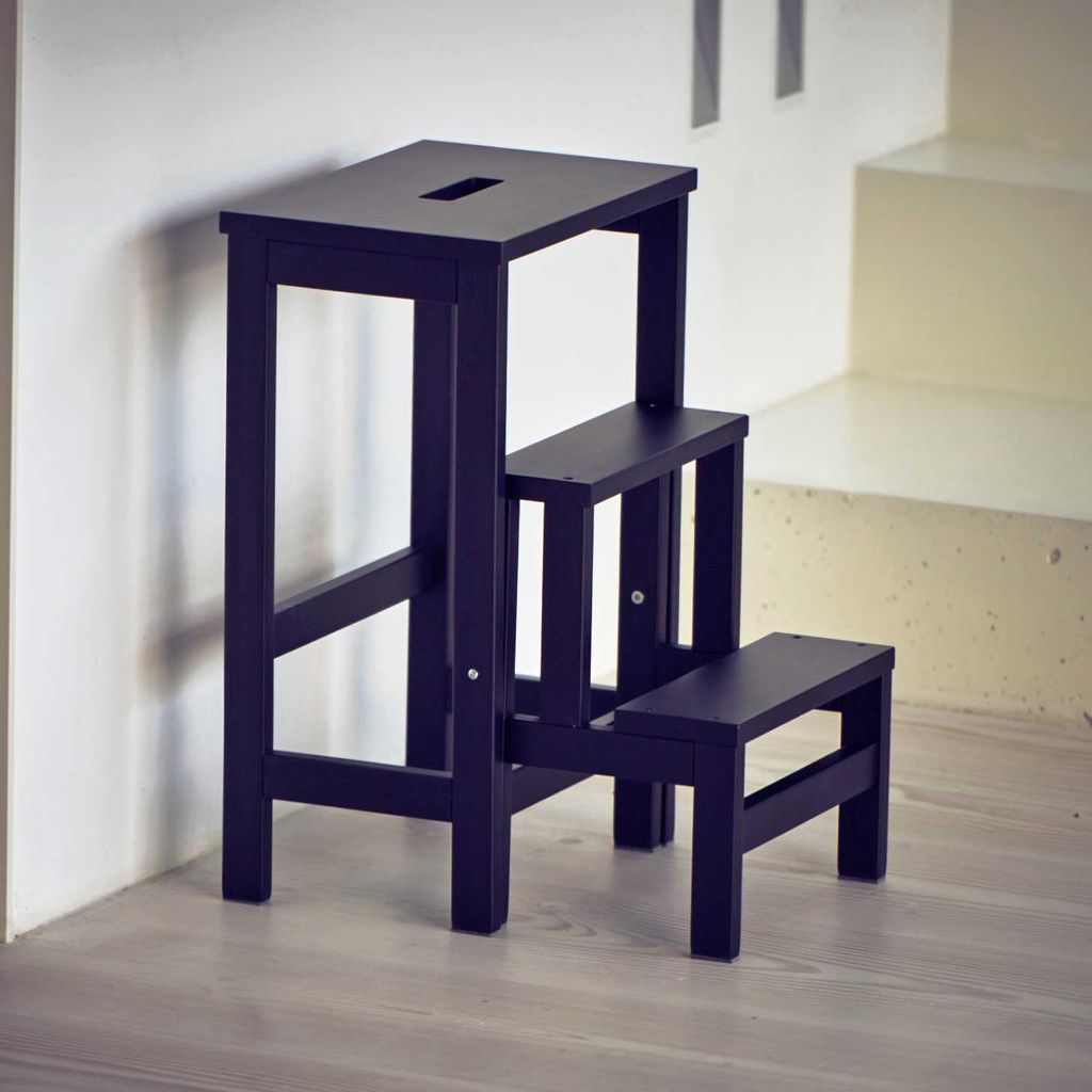 Trittleiter Tritthocker SOHO Buche schwarz lackiert, von Jan Kurtz